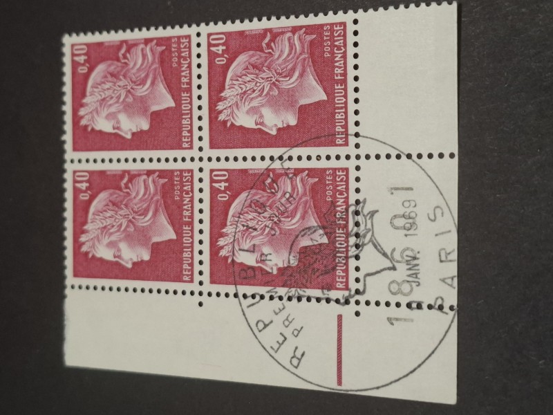 Francuska 1969 ličnosti četverac ** sa pečatom