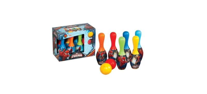 Spider-Man kuglana set — 6 šarenih čunjeva+ 2 lopte 015997