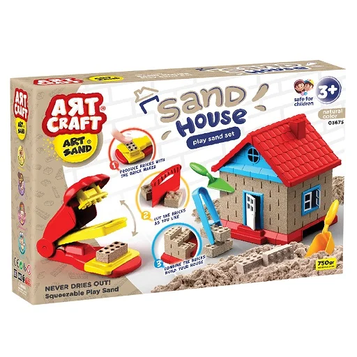 Art Craft Sand House — Play Sand Set sa 750g peska, alati i kalup za cigle 036756 (3+)