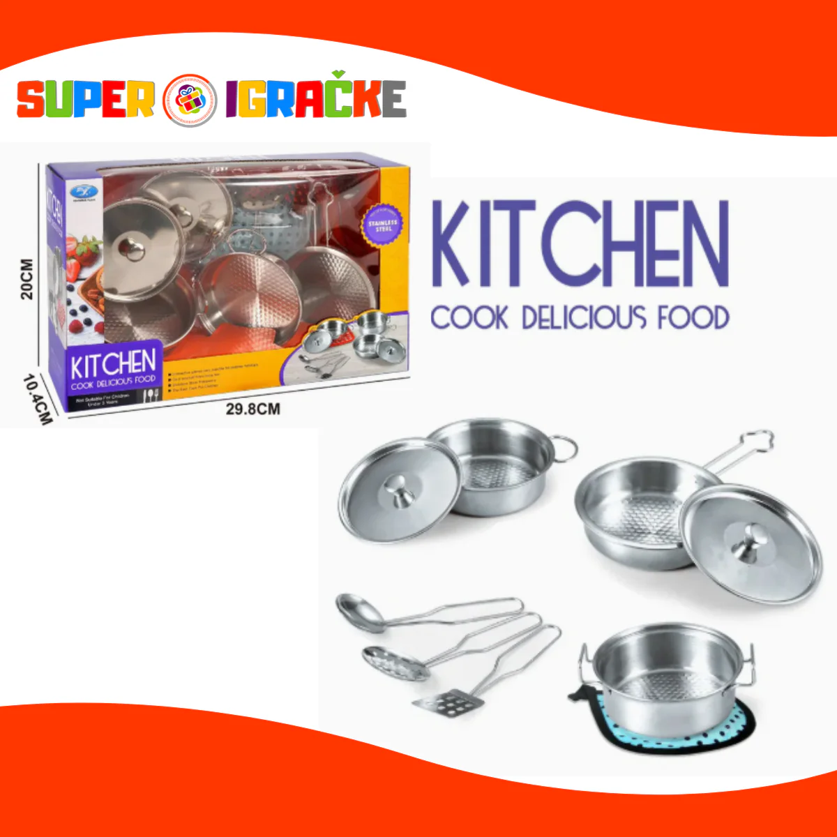 SET ZA IGRU - KUHINJSKI SUDOVI - METALNI