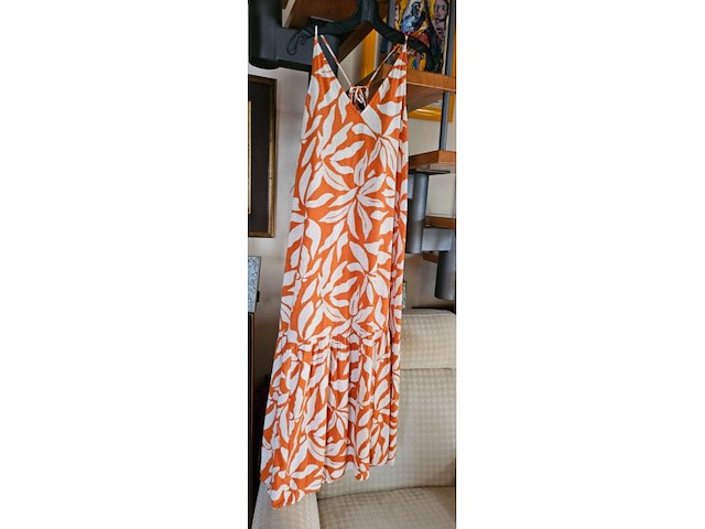 H&;M floral maxi pamuk /viskoza nova haljina bez leđa