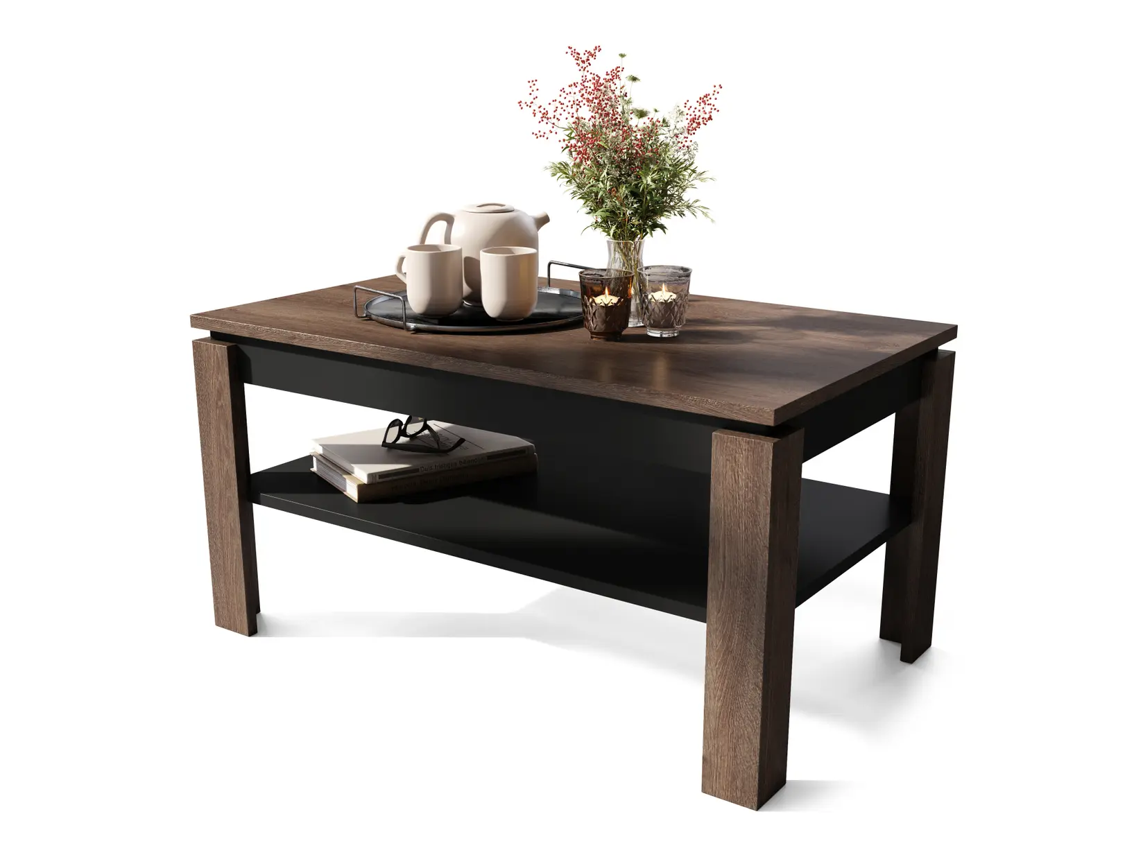 Mazzoni Klub sto na razvlačenje Asti R, 100-140x55x60cm, Braon - crni