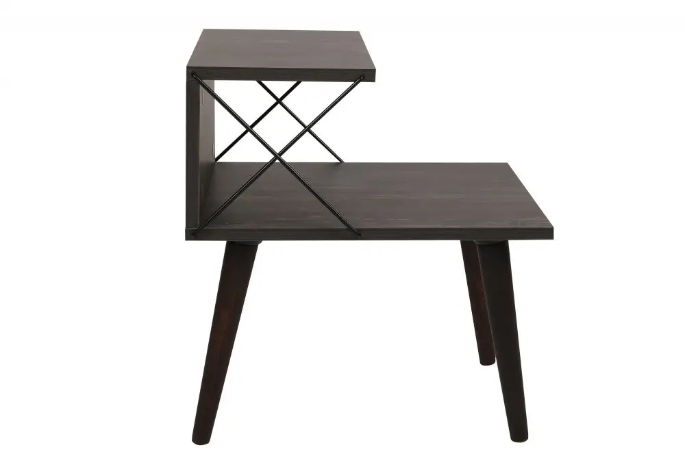 Hanah Home Noćni stočić Cross, 50x55x40cm, Tamnobraon