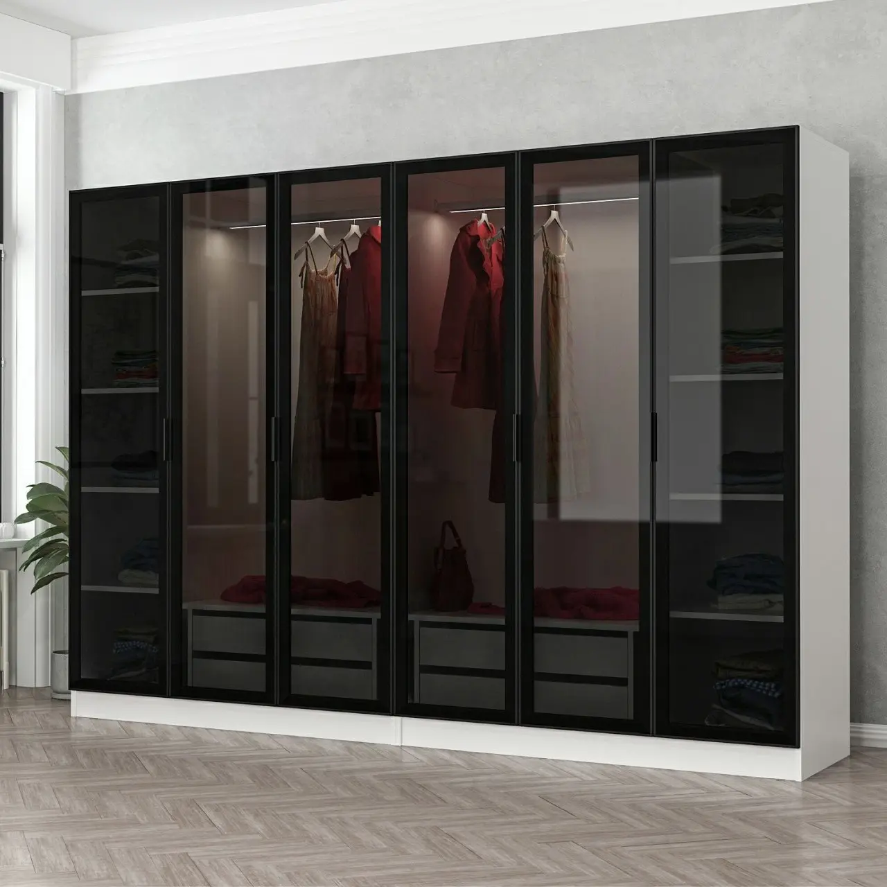 Hanah home Ormar Kale 270x210x52cm Belo-Crni