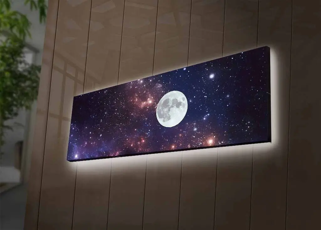 Wallity Slika na platnu sa LED osvetljenjem 30x90cm