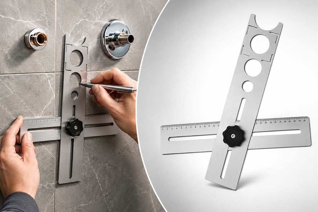 Podesivi CeramiCutPro™ uređaj za pronalaženje rupa za pločice    Bez merenja