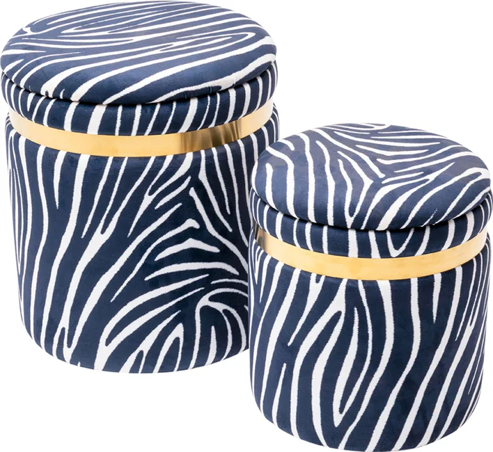 Sanduk Tabure Wild Zebra (2/Set)