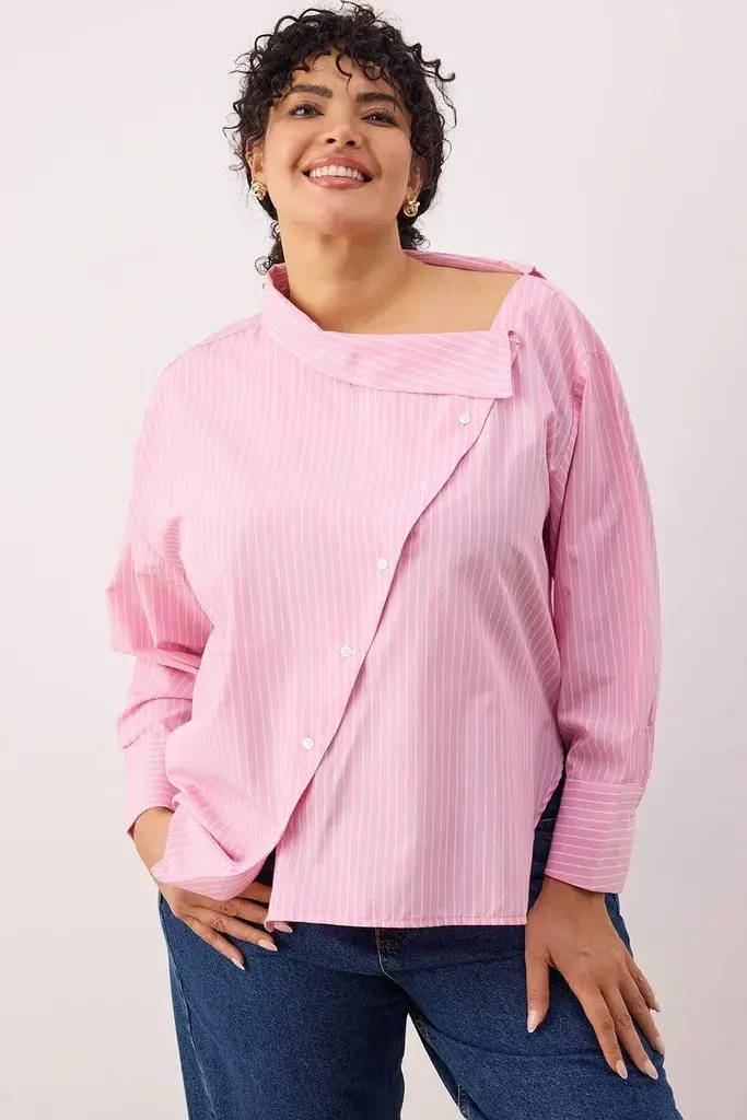 Trendyol Curve Ženska košulja Tbbaw26Ax00011, Roze