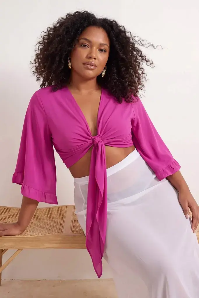 Trendyol Curve Ženska bluza Tbbss24Af00071, Roze
