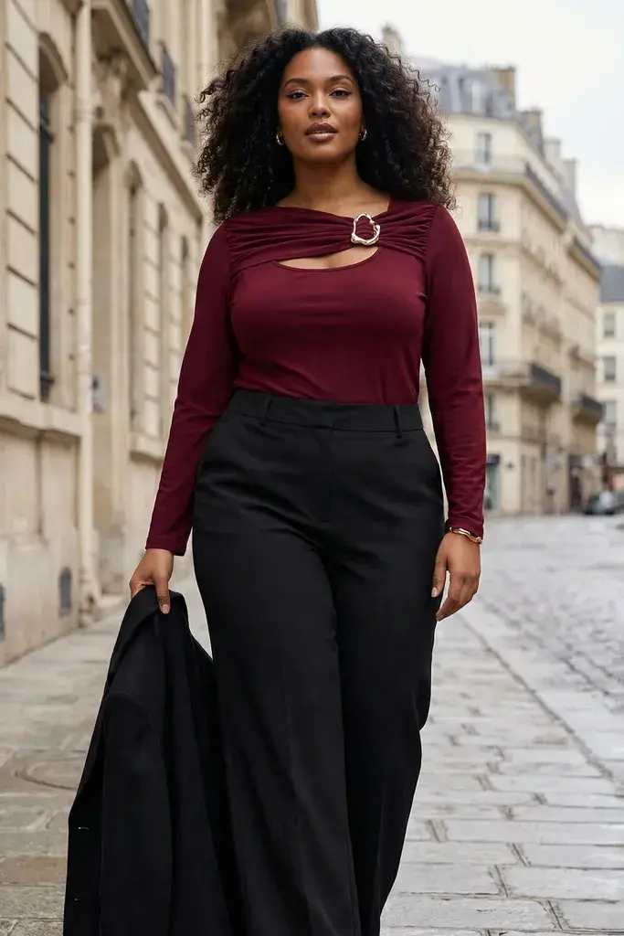 Trendyol Curve Ženska bluza Tbbaw26Af00083, Bordo
