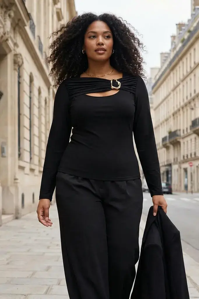 Trendyol Curve Ženska bluza Tbbaw26Af00083, Crna
