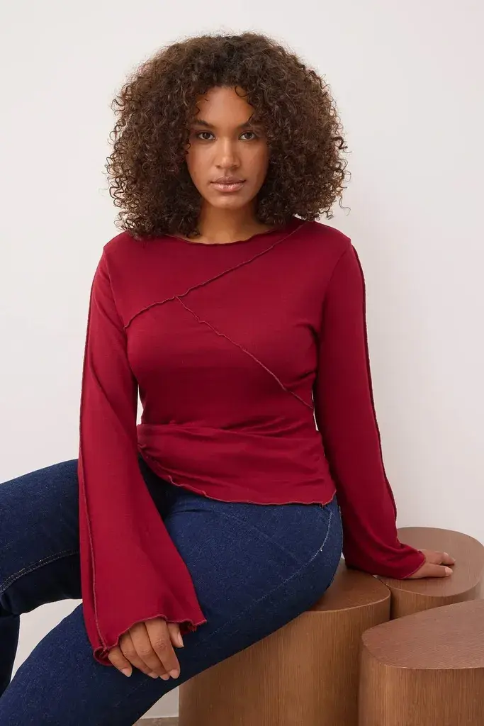 Trendyol Curve Ženska bluza Tbbaw26Af00017, Bordo