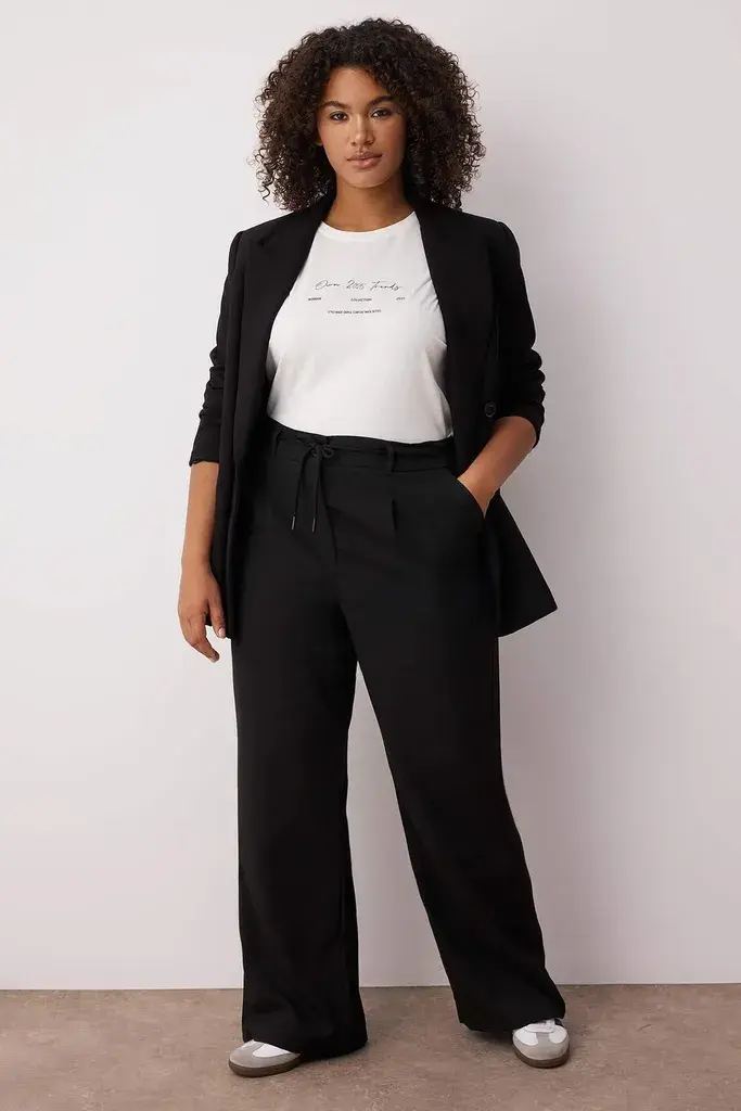 Trendyol Curve Ženske pantalone Tbbaw26Ar00000, Crne