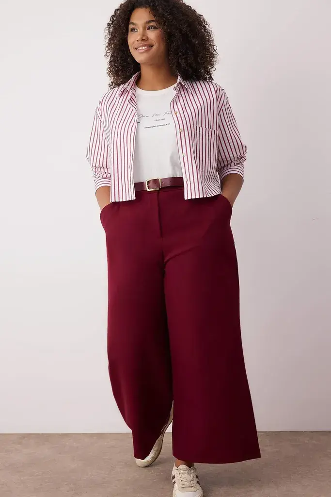 Trendyol Curve Ženske pantalone Tbbaw26Ar00001, Bordo
