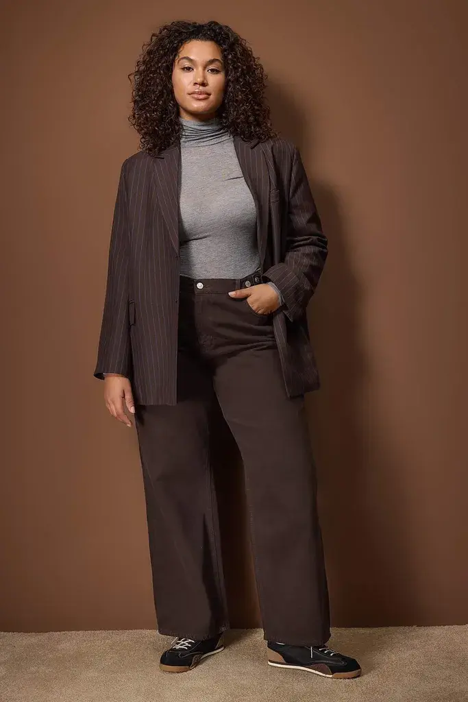 Trendyol Curve Ženske pantalone Tbbaw26Ar00018, Smeđe