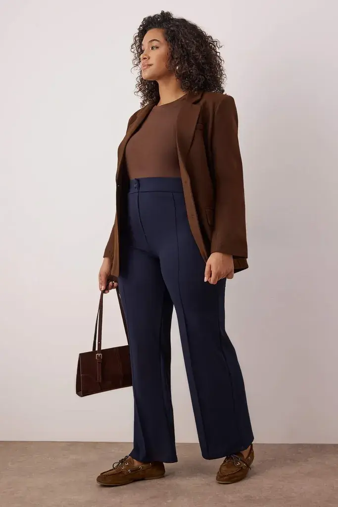 Trendyol Curve Ženske pantalone Tbbaw26Ar00029, Tamnoplave