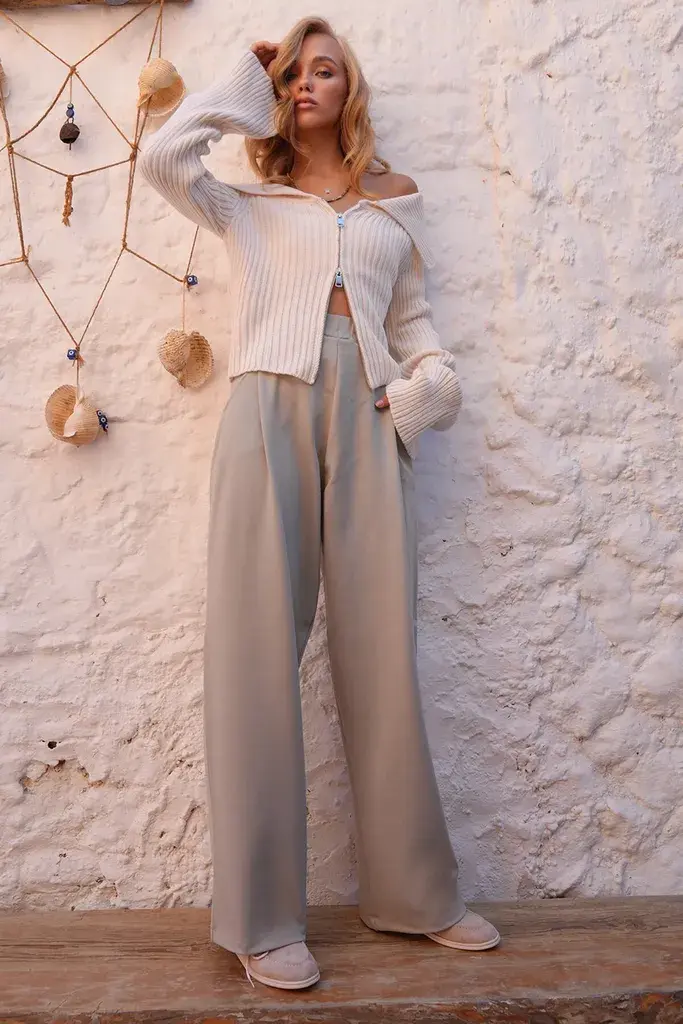 Trend Alacati Stili Ženske pantalone Alc-X14535, Bež