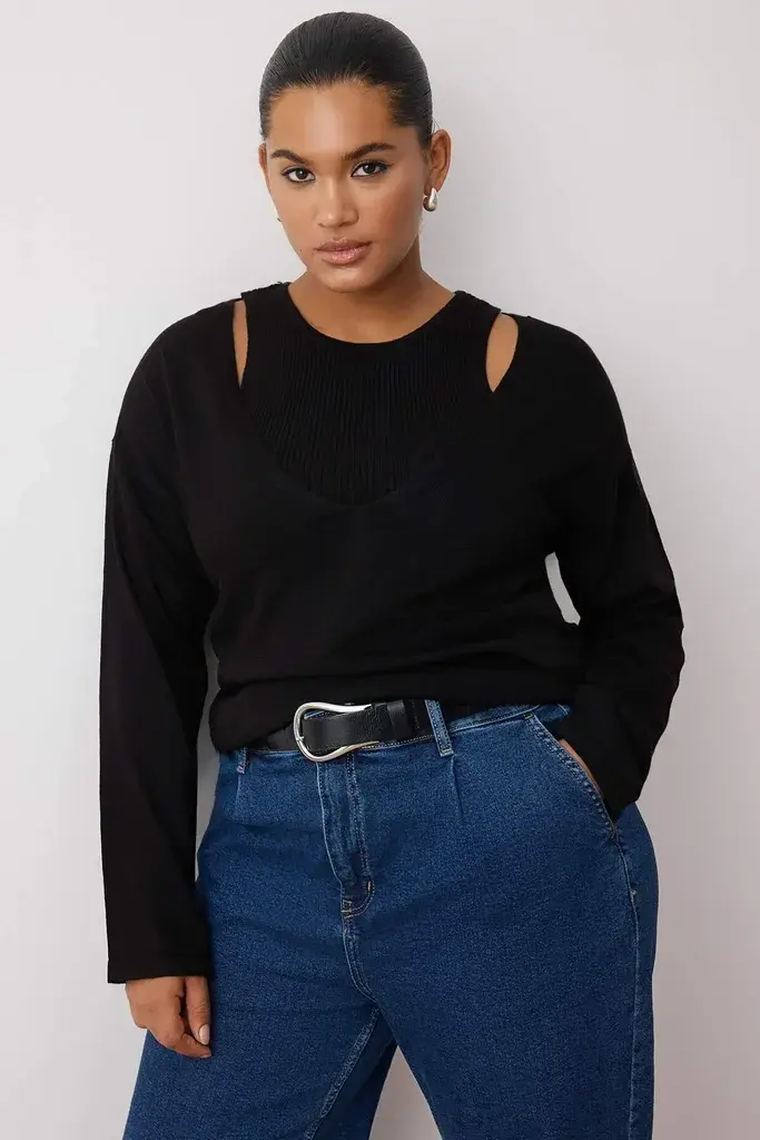 Trendyol Curve Ženski set Tbbaw26An00014, Crni