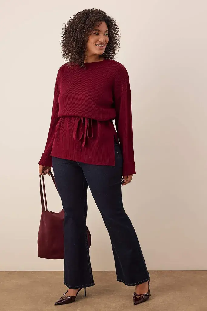 Trendyol Curve Ženski džemper Tbbaw26An00038, Bordo
