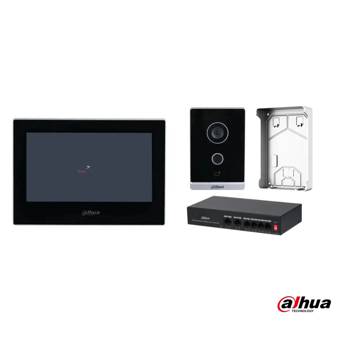 DAHUAIP Video Interfon Kit sa monitorom, pozivnom jedinicom i PoE switchom