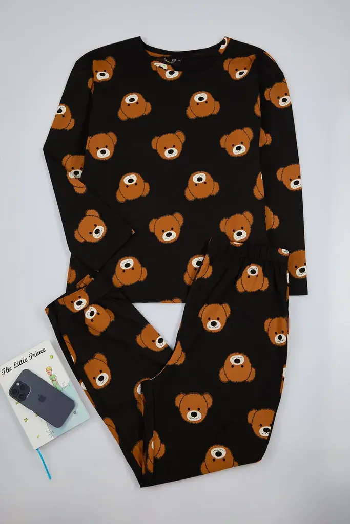 Trendyol Curve Ženski set pidžama TBBAW25AI00011, Crni