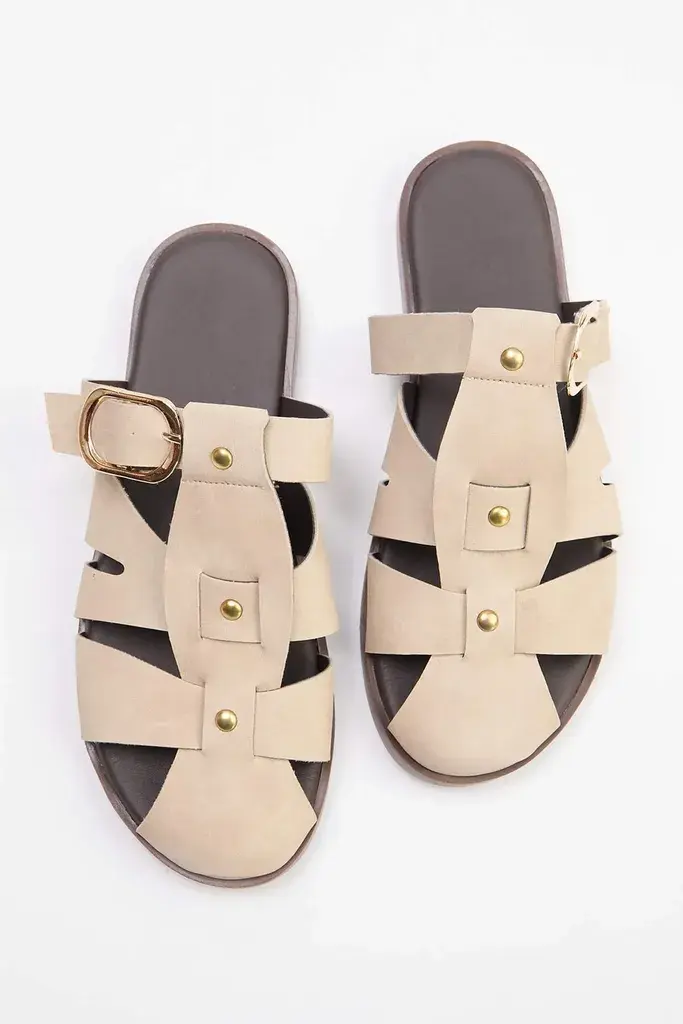 Trendyol Shoes Ženske papuče Takss26Te00002, Bež