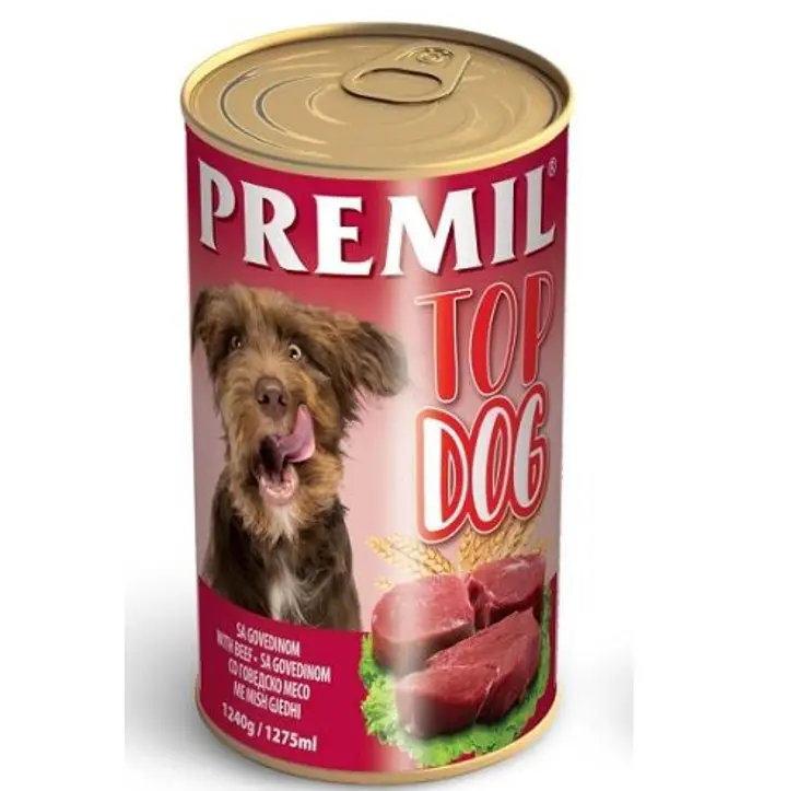 Premil Vlažna hrana za pse Top Dog, Govedina, 1240 g