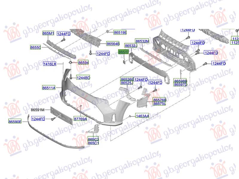 POKLOPAC KUKE PREDNJEG BRANIKA KIA PICANTO 2024- (JA) (OEM: 86588-G6CA0BKL, 86588G6CA0BKL)
