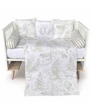 Textil komplet posteljina za krevetac za bebe Šumski svet - 120x60 cm