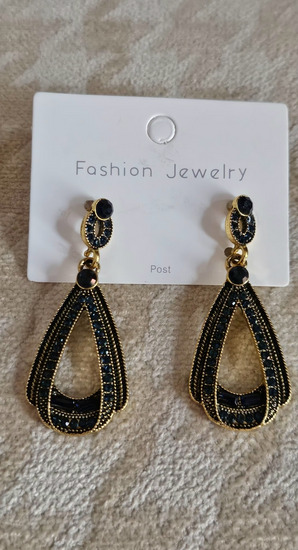 Statement rhinestone paved dropdangle minđuše novo