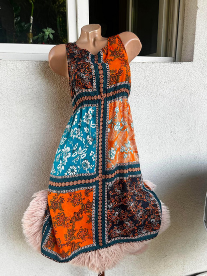 Benetton boho midi haljina S
