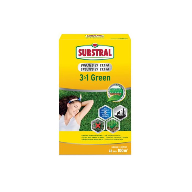 SUBSTRAL ĐUBRIVO ZA TRAVU 3 u 1 GREEN 2kg.