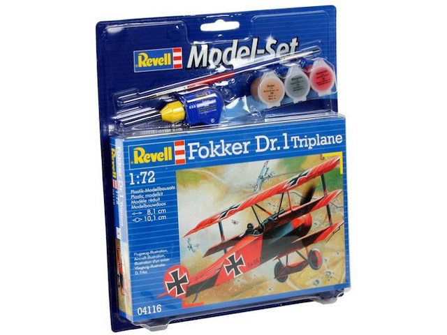 Revell maketa aviona sa priborom Model Set Fokker DR.1 Triplane RV64116/5006