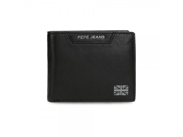 Muški kožni novčanik na preklop 11cm Pepe Jeans Indiana black 75340