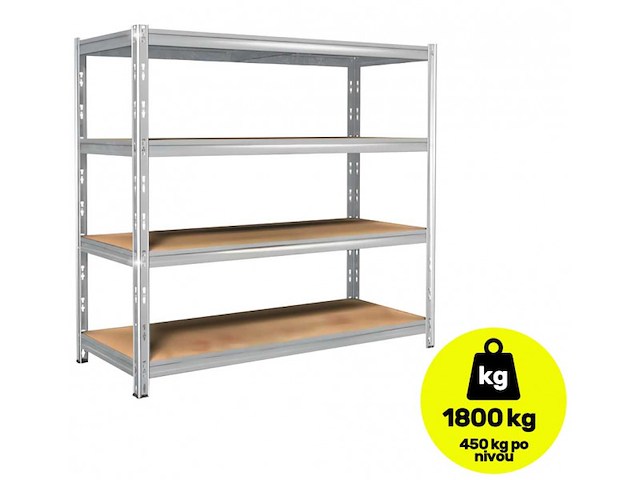 Profesionalni magacinski metalni regal Orion Heavy Industrial 180×210×70 cm 4×450kg