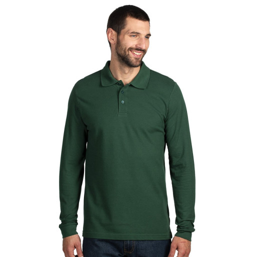 AZZURRO II LSL, PAMUČNA POLO MAJICA DUGIH RUKAVA, 180 G/M2, TAMNO ZELENA