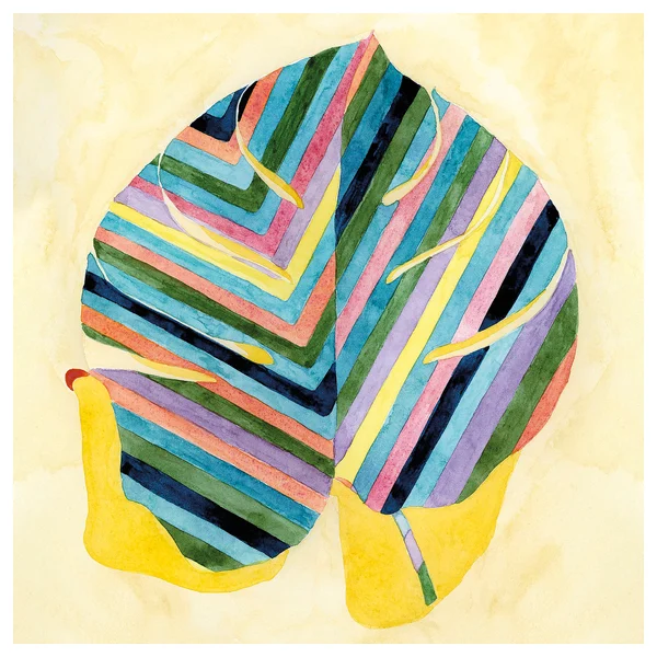 Slika, prugasti list, 90x90 cm
