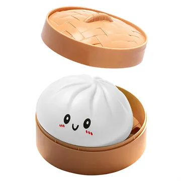 DUMPLING SQUISHY STRESS RELIEF TOY WITH STEAMER BOX