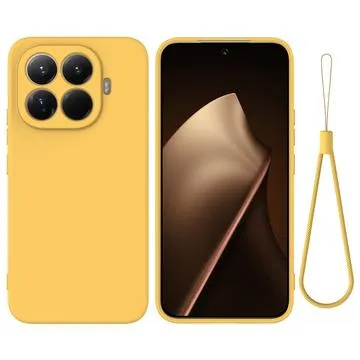 XIAOMI 17T PRO LIQUID SILICONE CASE WITH HAND STRAP - YELLOW