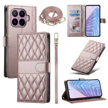 XIAOMI 17T PRO LUXURY QUILTED WALLET CASE - ROSE GOLD