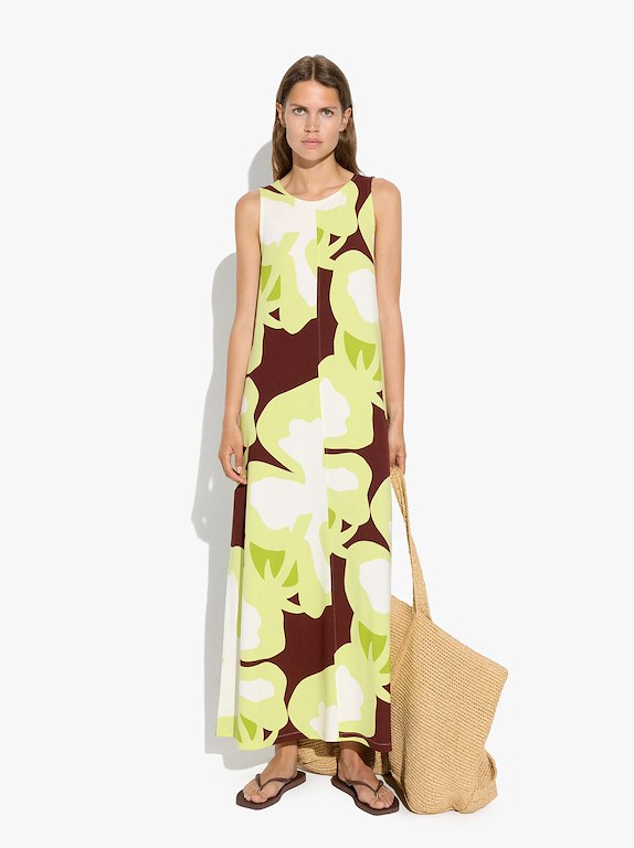 LONG PRINTED FLORAL DRESS