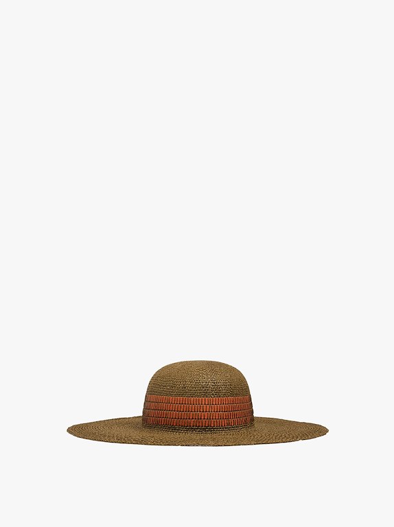 PAPER STRAW EFFECT HAT WITH STRIPES