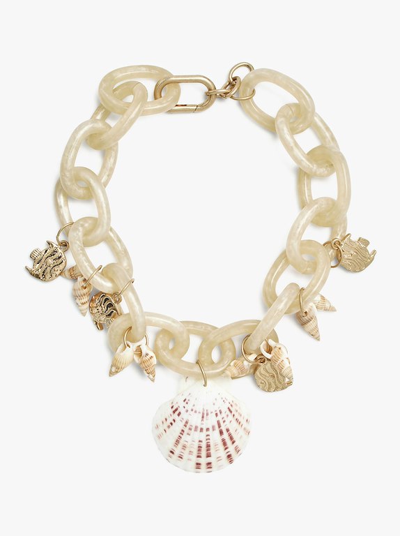 SHORT NECKLACE OF LINKS WITH SHELLS