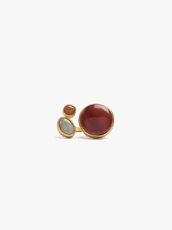 OPEN RING WITH ROUNDED STONES