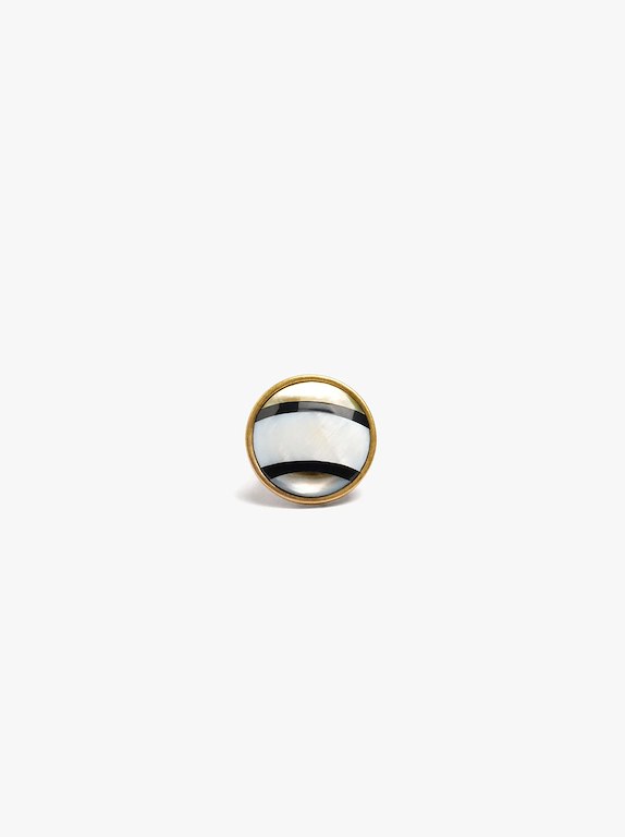 ROUND RING WITH SHELLS AND STRIPES