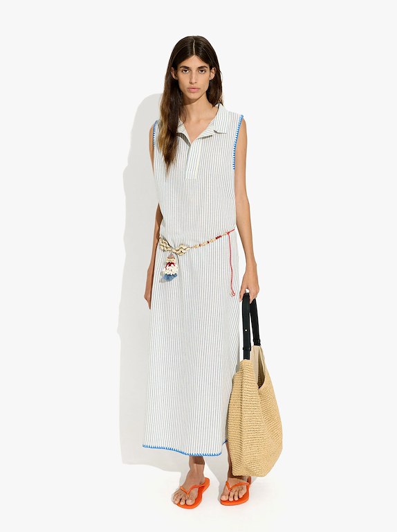 LONG DRESS WITH COTTON STRIPES