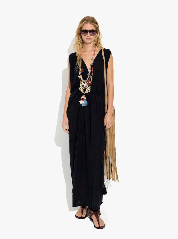 LONG DRESS WITH DIAMOND PATTERN 100% COTTON