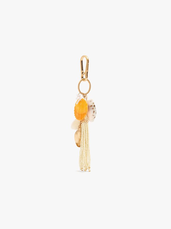 KEYCHAIN CHARM WITH SHELLS AND BEADS