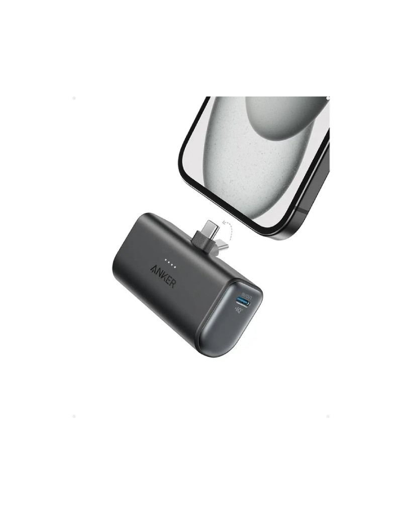 ANKER Nano 5000mAh, 22.5W, sa ugradjenim USB-C konektorom, Power Bank crni