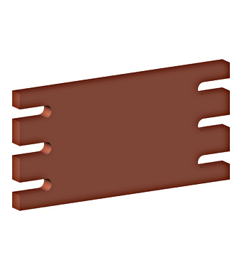 Bakarni set za spajanje polja, Modul 2500TT
PU= 8 komada 80x10mm (glavna sabirnica/neutralna sabirnica) and 1 komad 100×10mm (sabirnica za uzemljenje)